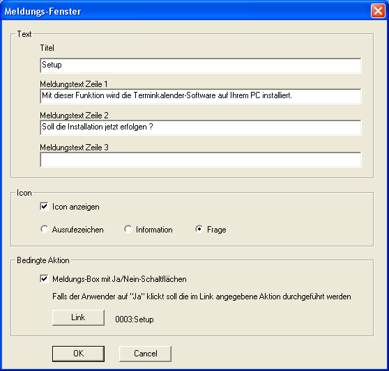 CDMenu Projekt: Eine Messagebox ausgeben
