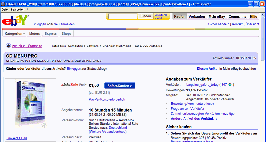 CDMenuPro kostengünstig bei Ebay erwerben