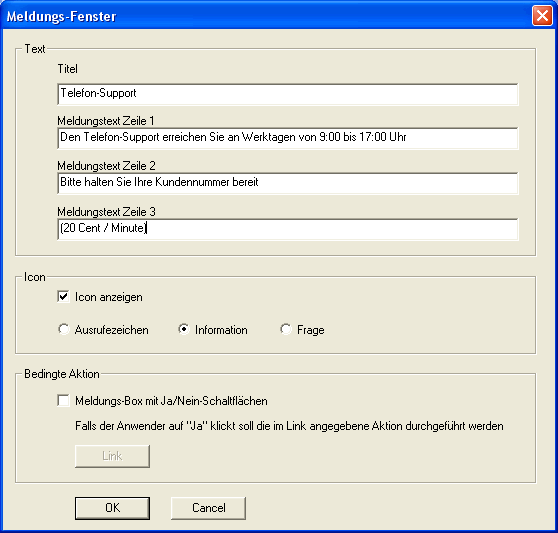 CDMenu Projekt: Eine Messagebox ausgeben